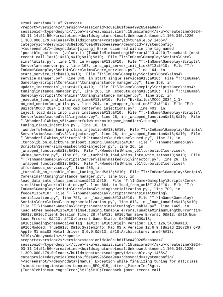 Sims 4 Desync Error Report Analysis | PDF | Mac Os | Software