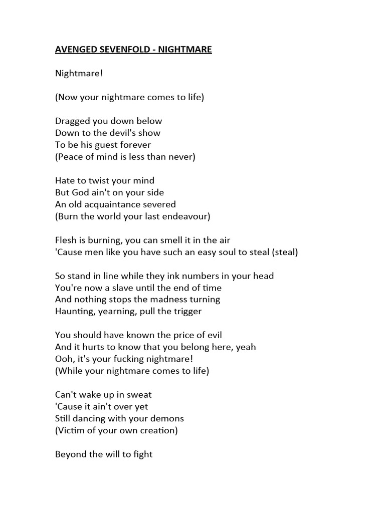 Avenged Sevenfold - Nightmare | PDF