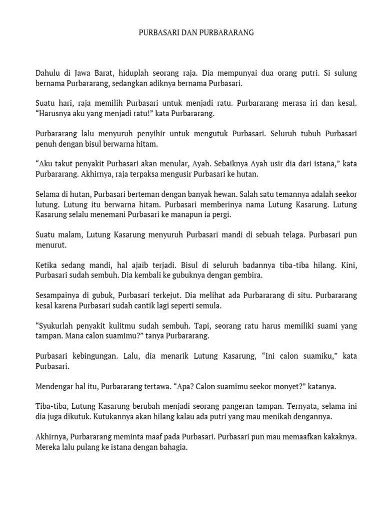 Kisah Purbasari dan Purbararang | PDF