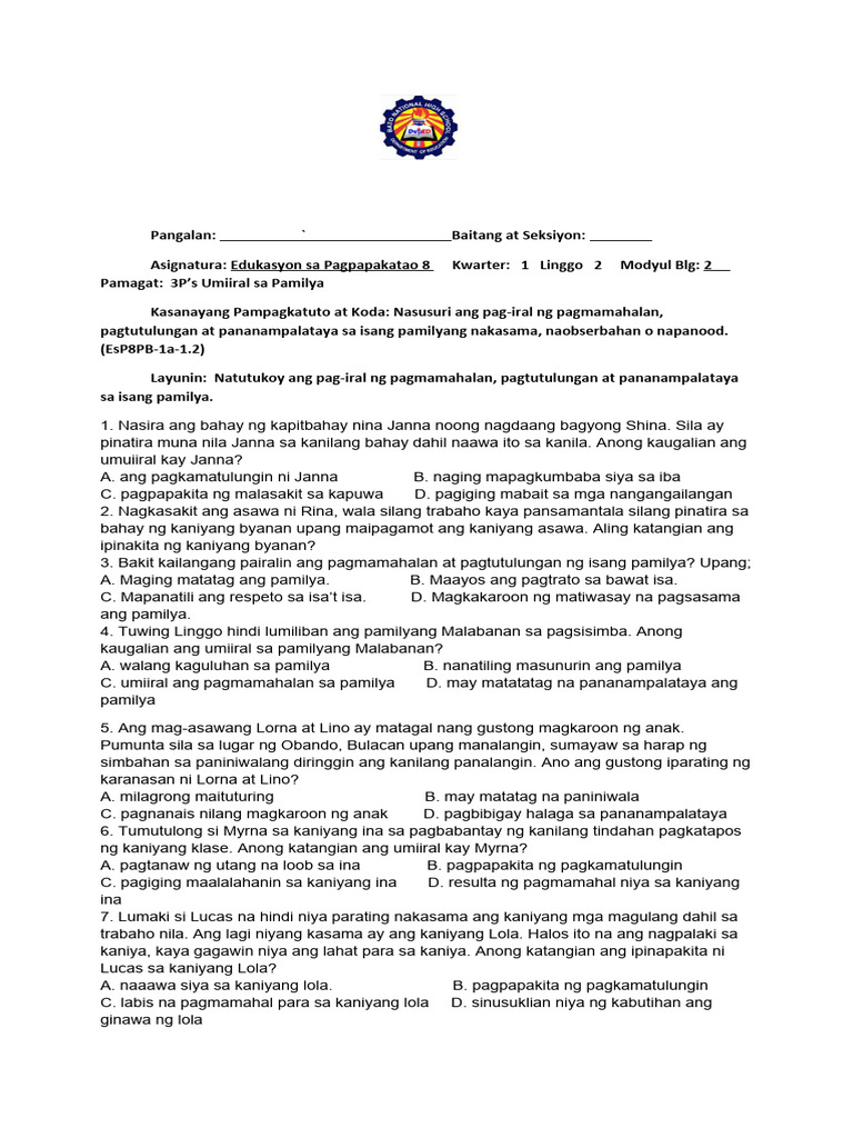 Esp Activity No.2 Quarter 1 | PDF