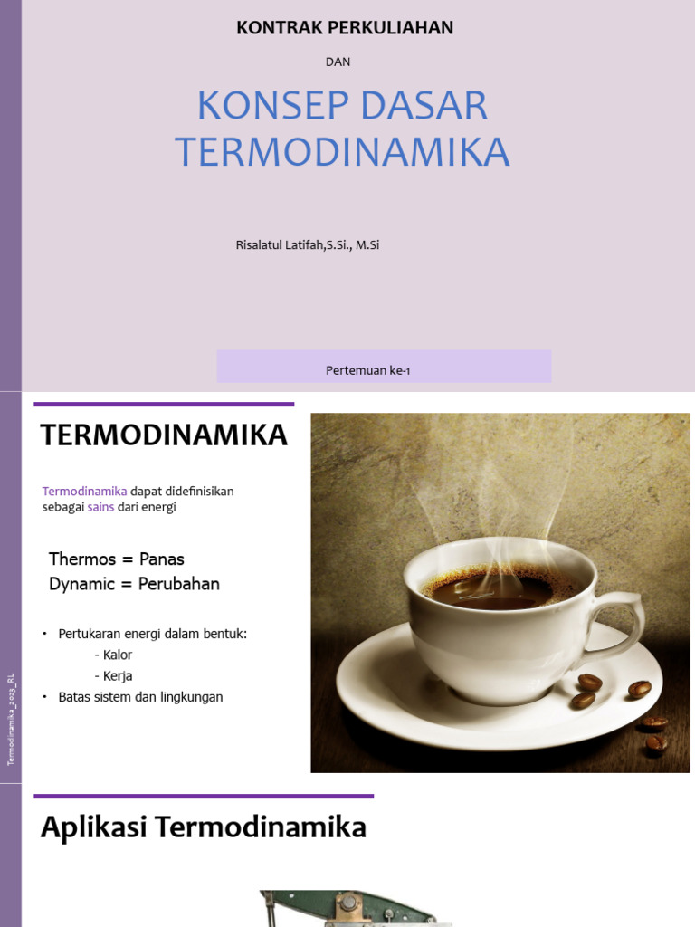 01_Konsep Dasar Termodinamika_2024 | PDF