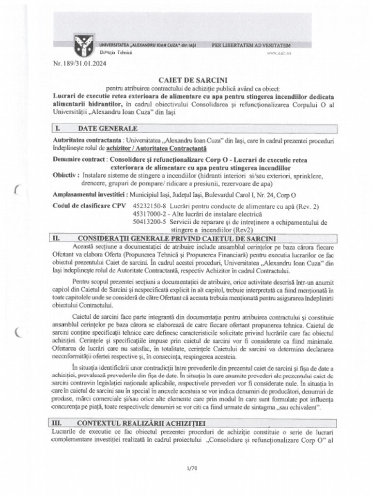 Caiet de Sarcini Lucrari Retea Apa Hidranti | PDF