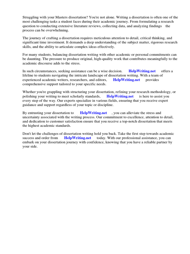 Masters Dissertation Writing Support | PDF | Thesis