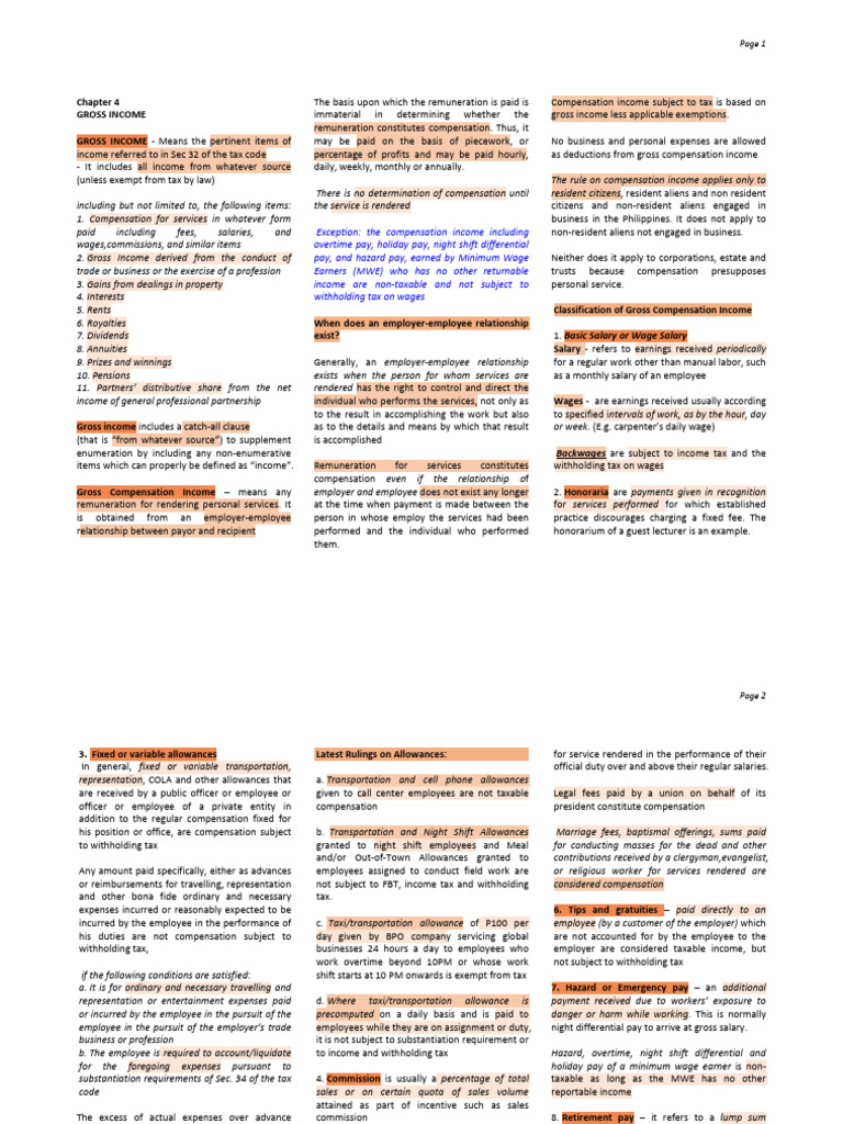 ANGE_CHAPTER-4-REVIEWER-TAXATION | PDF | Dividend | Lease