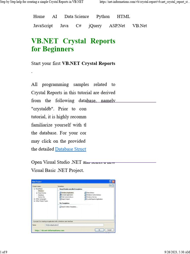 Crystal Reports | PDF | Software Engineering | Computer Programming