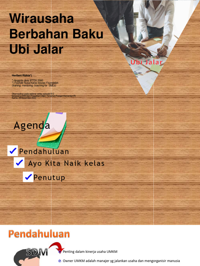 Coach Rizkia Webinar Iswi-Propaktani Eps 812 (Ubi Jalar) | PDF | Karier & Perkembangan | Bisnis