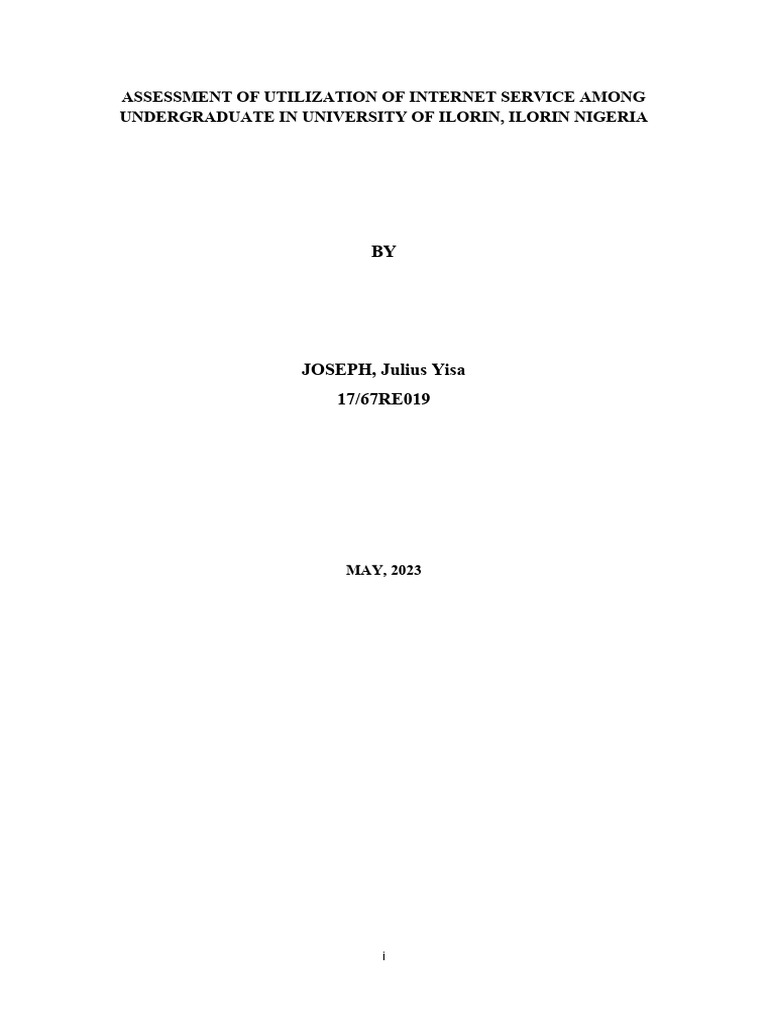 Final Project - Assessment of Ultilization of Internet Service | PDF ...