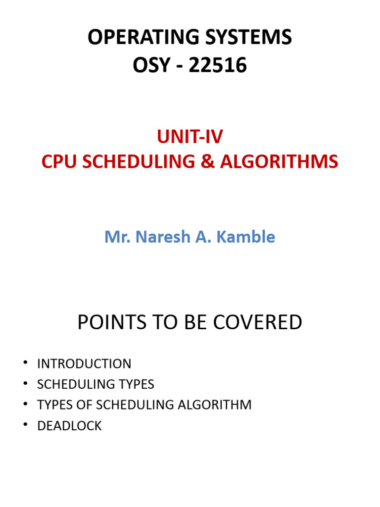 Chapter-IV Process Scheduling | PDF | Scheduling (Computing) | Process (Computing)