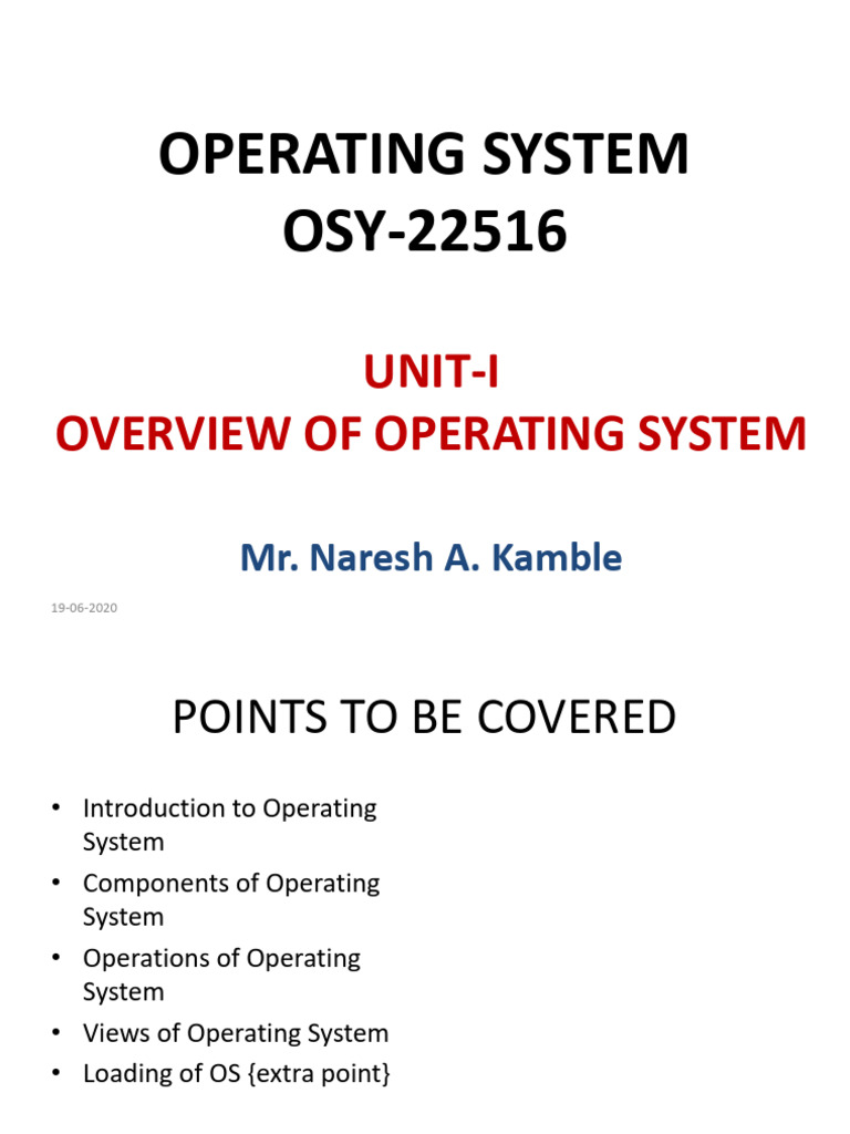 Chapter-I Overview of Operating System | PDF | Operating System | Ios