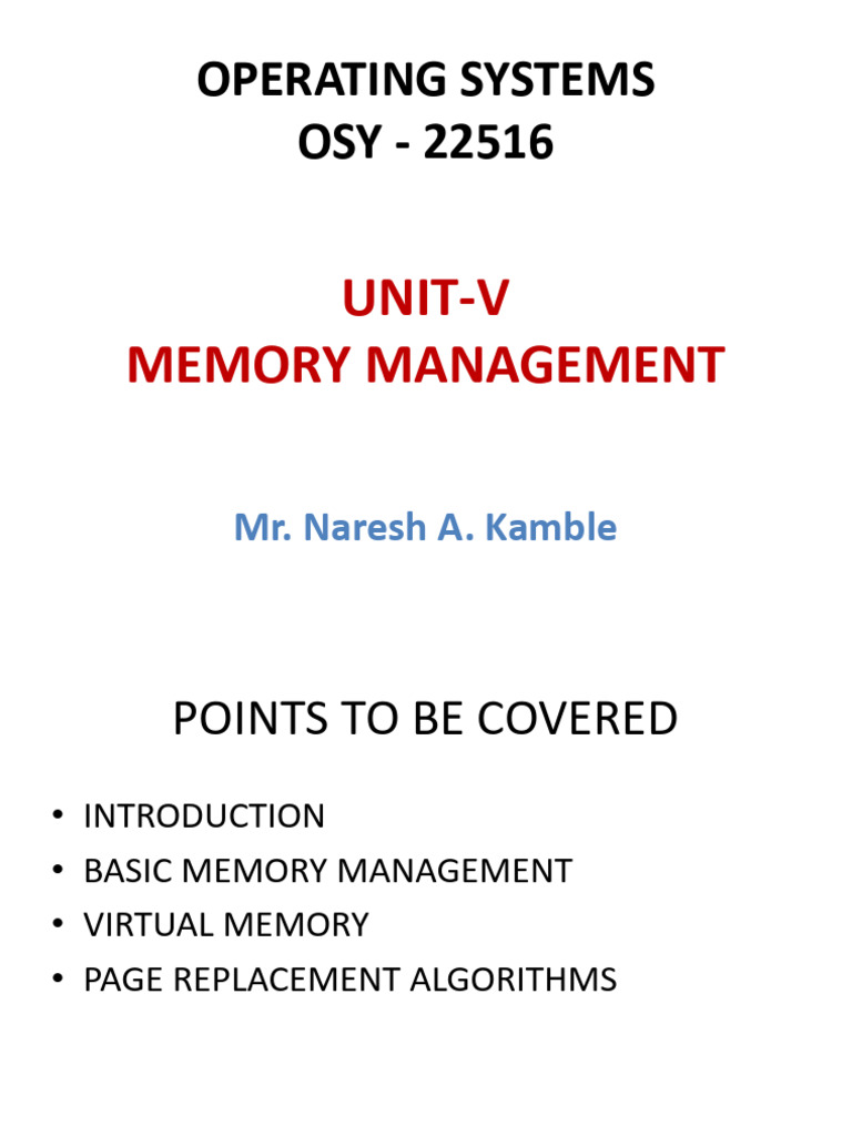 Chapter-V Memory Management | PDF | Computer Data Storage | Process (Computing)