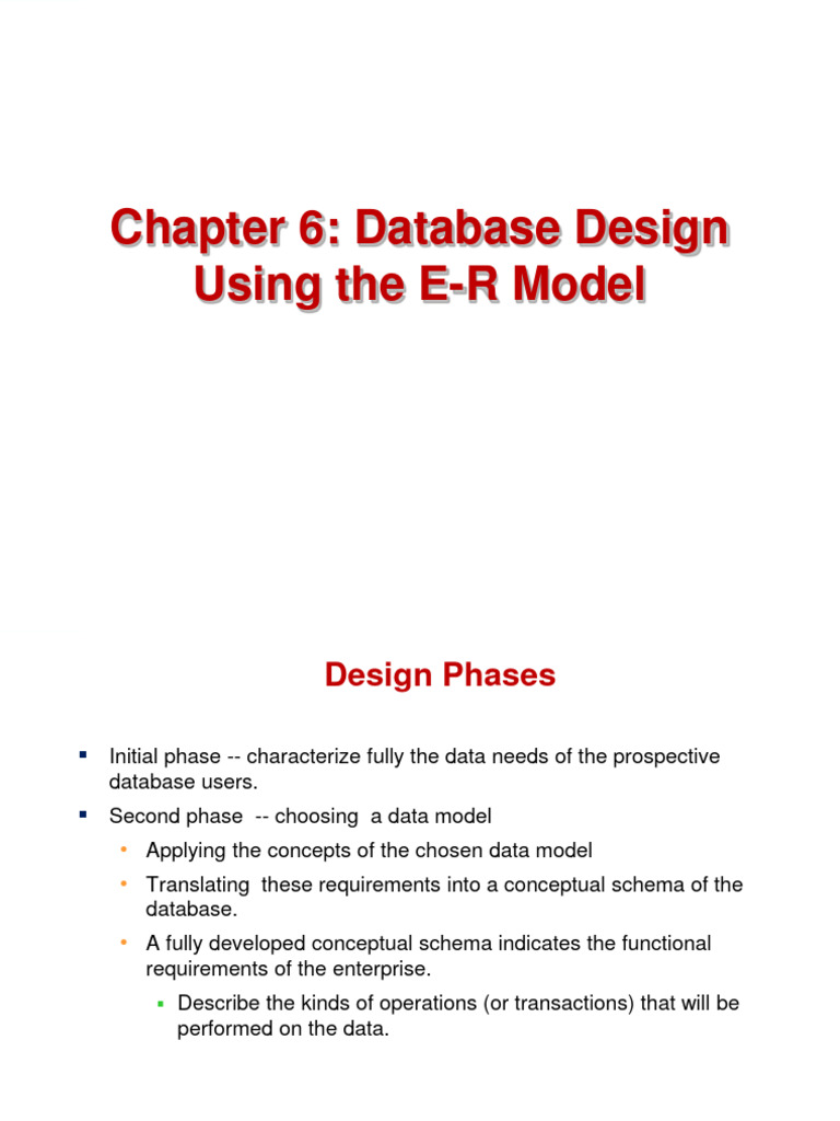 Chapter 6: Database Design Using The E-R Model | PDF | Conceptual Model | Data Model
