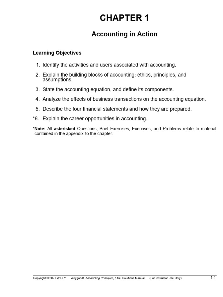 AP14e ch01 Solutions Manual | PDF | Balance Sheet | Equity (Finance)