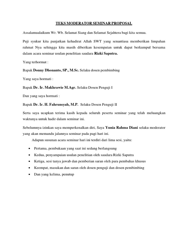 Teks Moderator Sempro Rizki | PDF