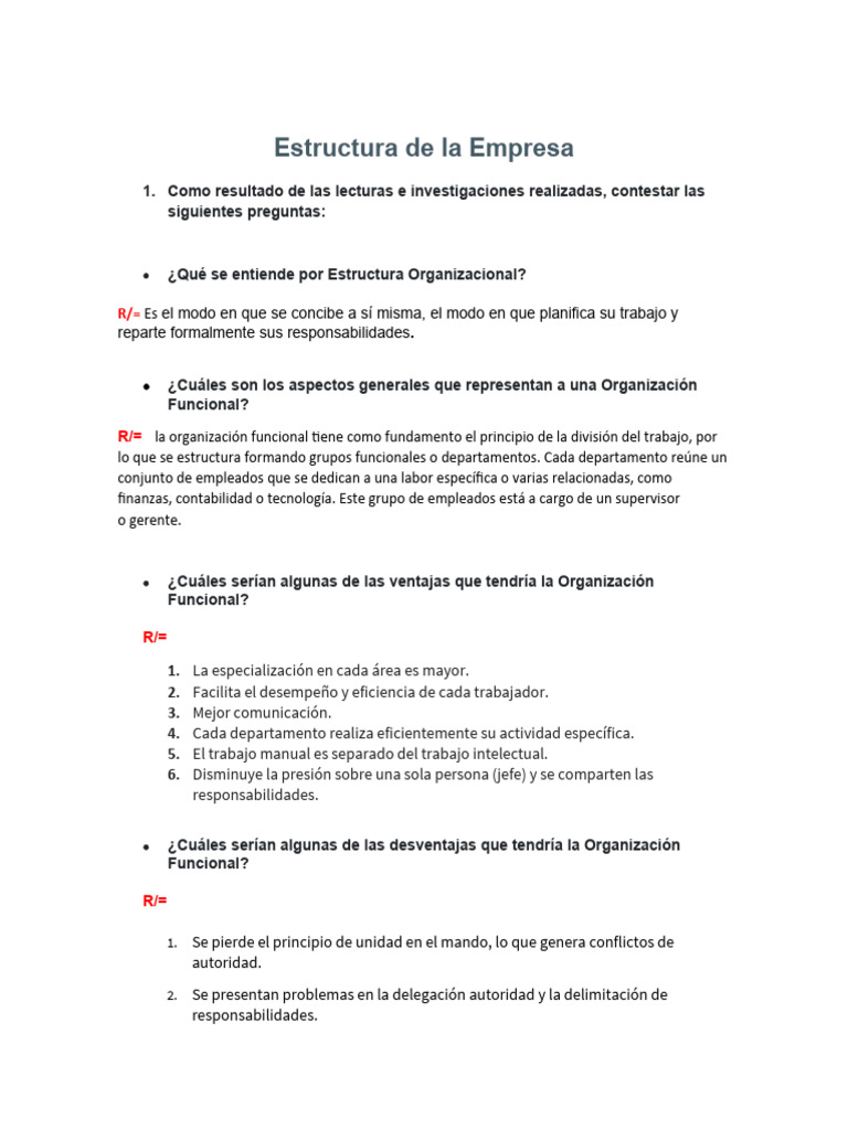 Estructura de La Empresa | PDF | Business | Negocios económicos