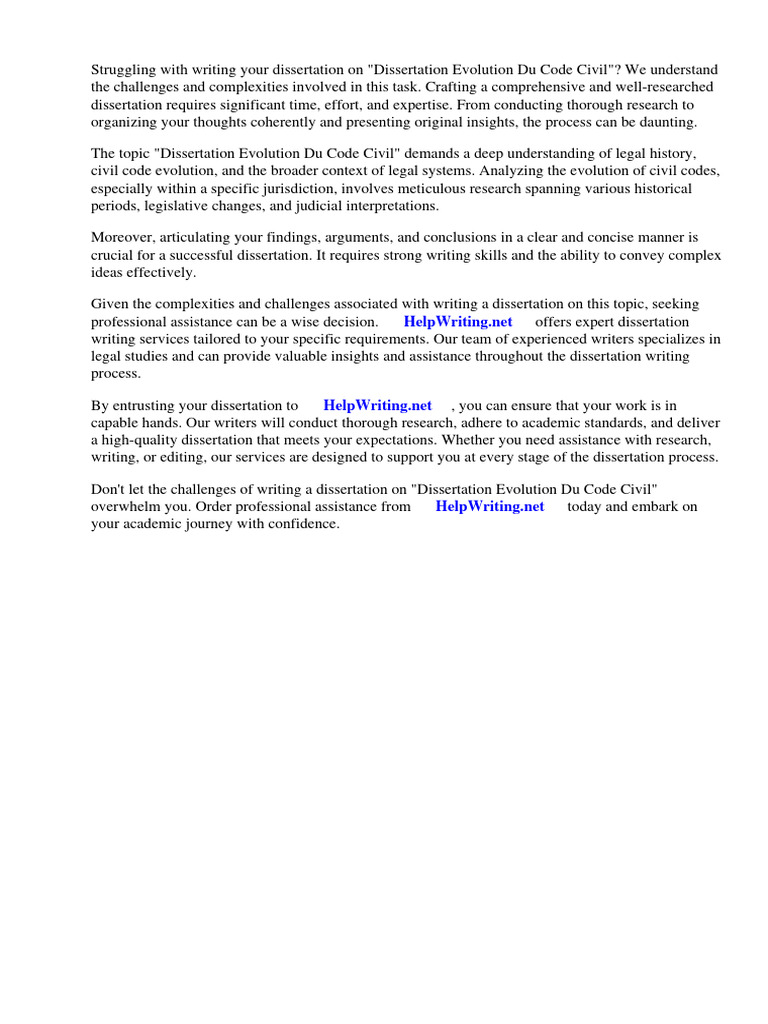 Dissertation Evolution Du Code Civil | PDF | Thesis | Essays
