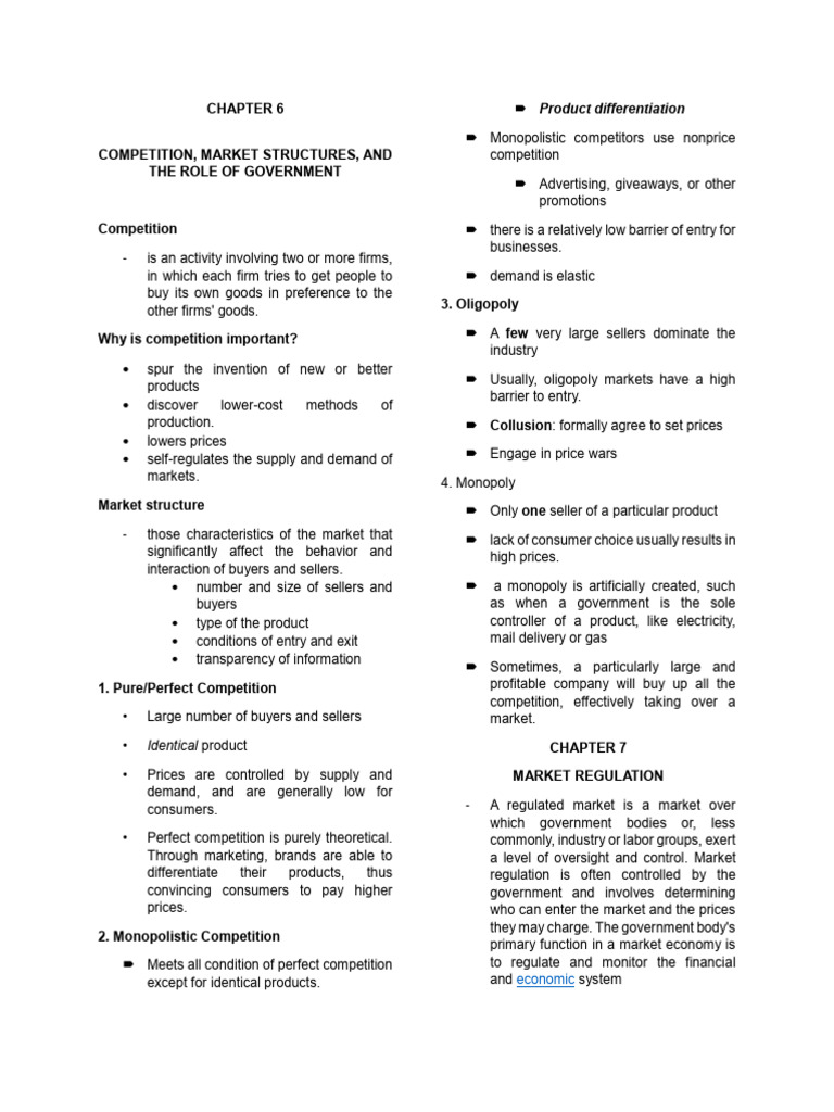 CHAPTER 6&7 | PDF | Monopoly | Oligopoly