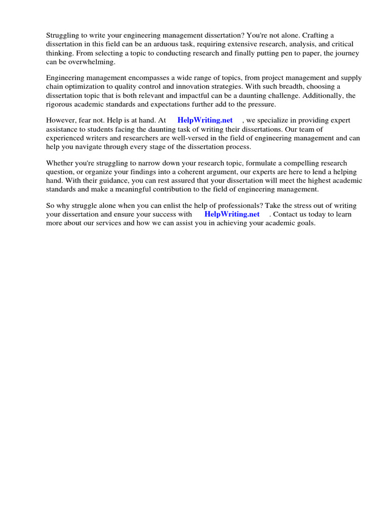 Engineering Management Dissertation Ideas | PDF | Engineering | System