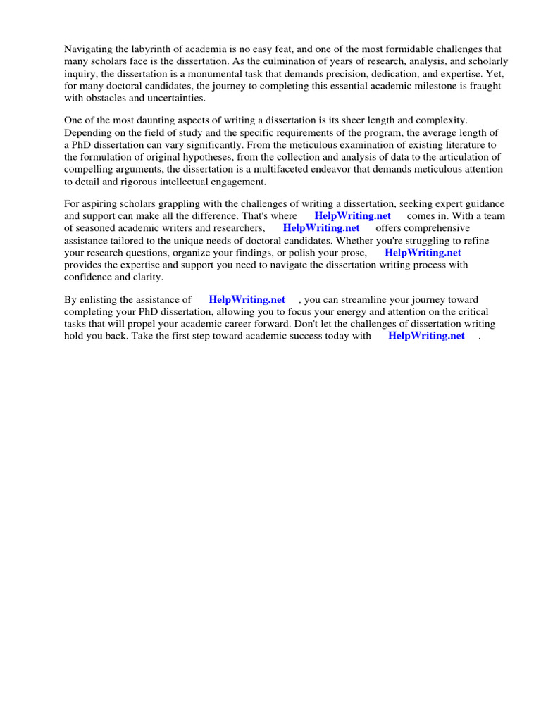 Average Length of Phd Dissertation by Major | PDF | Thesis | Doctor Of ...