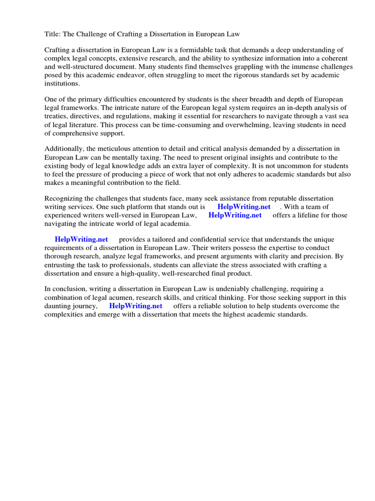 Dissertation European Law | PDF | European Union Law | European Court ...