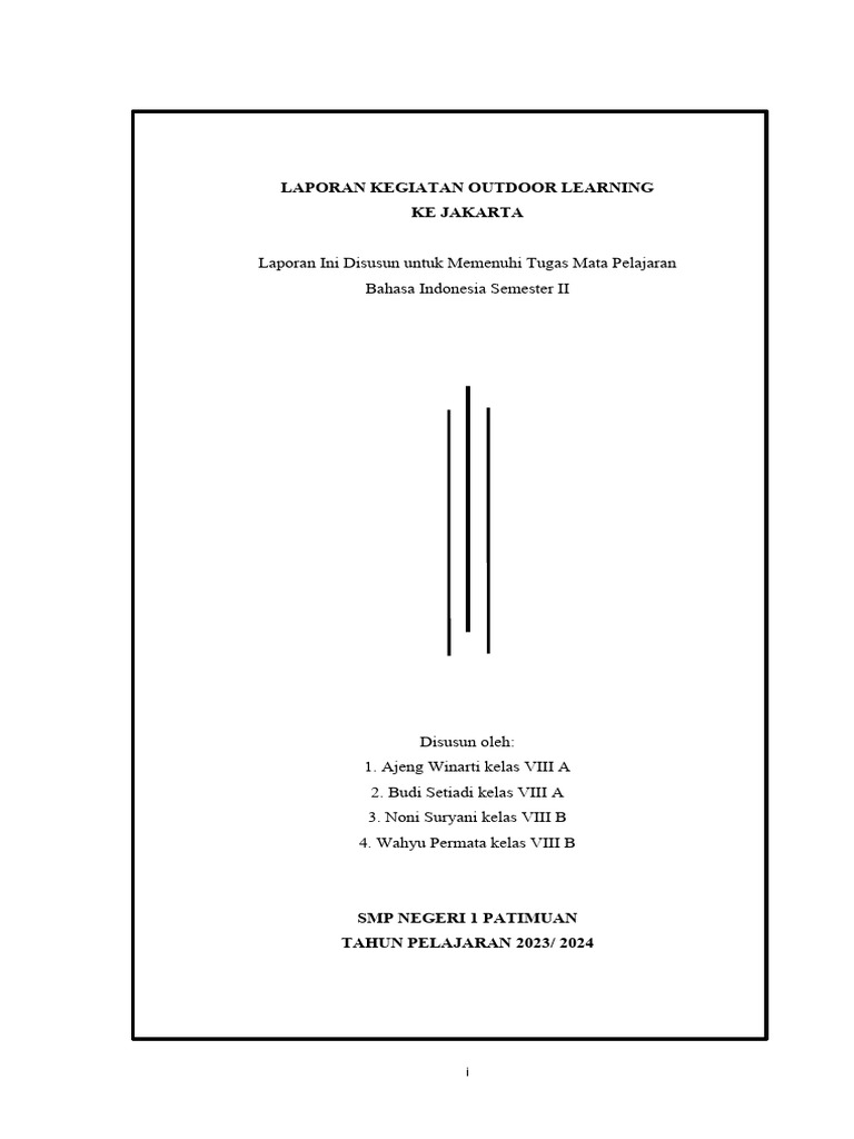 Contoh Laporan Outdoor Learning | PDF