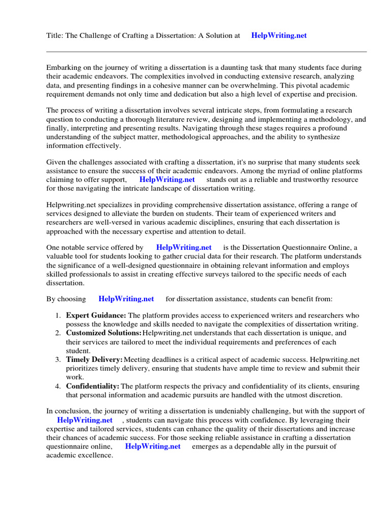 Dissertation Questionnaire Online | PDF | Survey Methodology ...