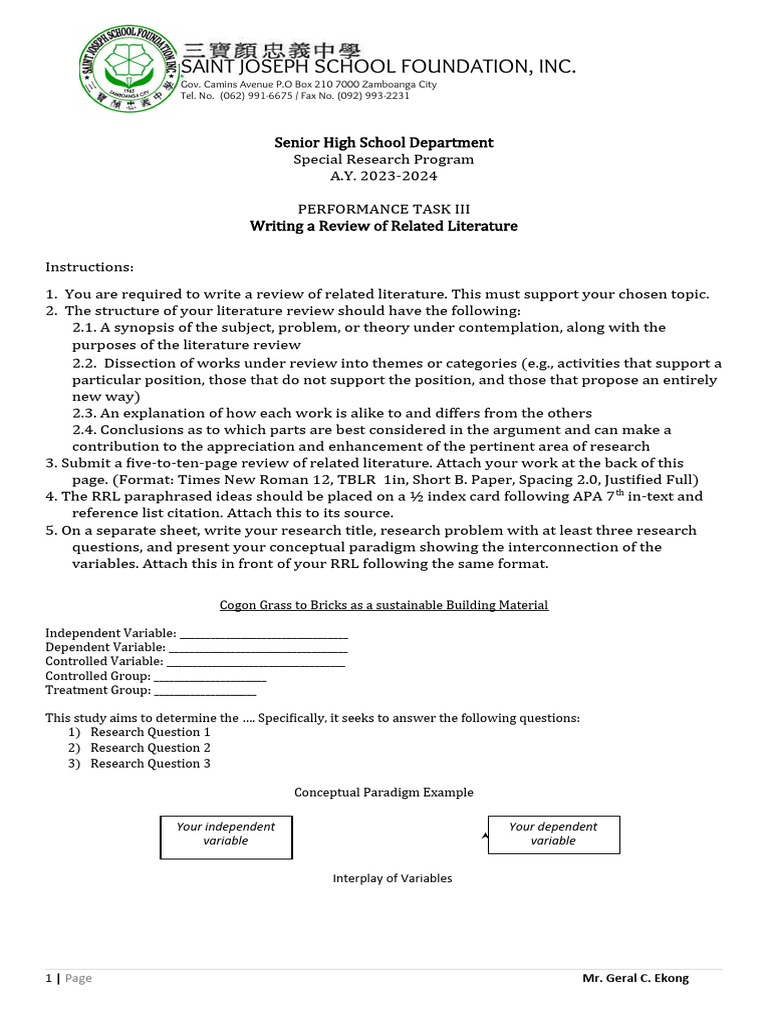 Performance Task 3 | PDF | Science | Cognition