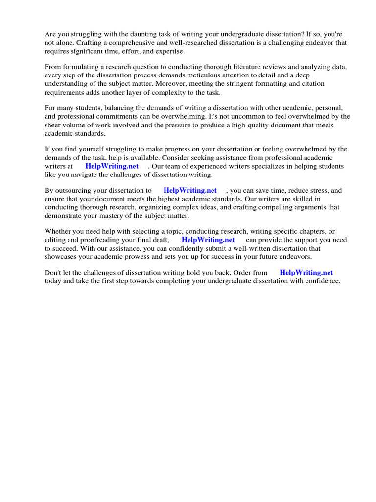 Undergraduate Dissertation Length | PDF | Thesis