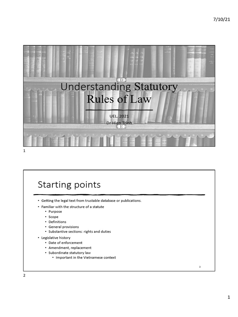2 Understanding Statutory Rules of Law | PDF
