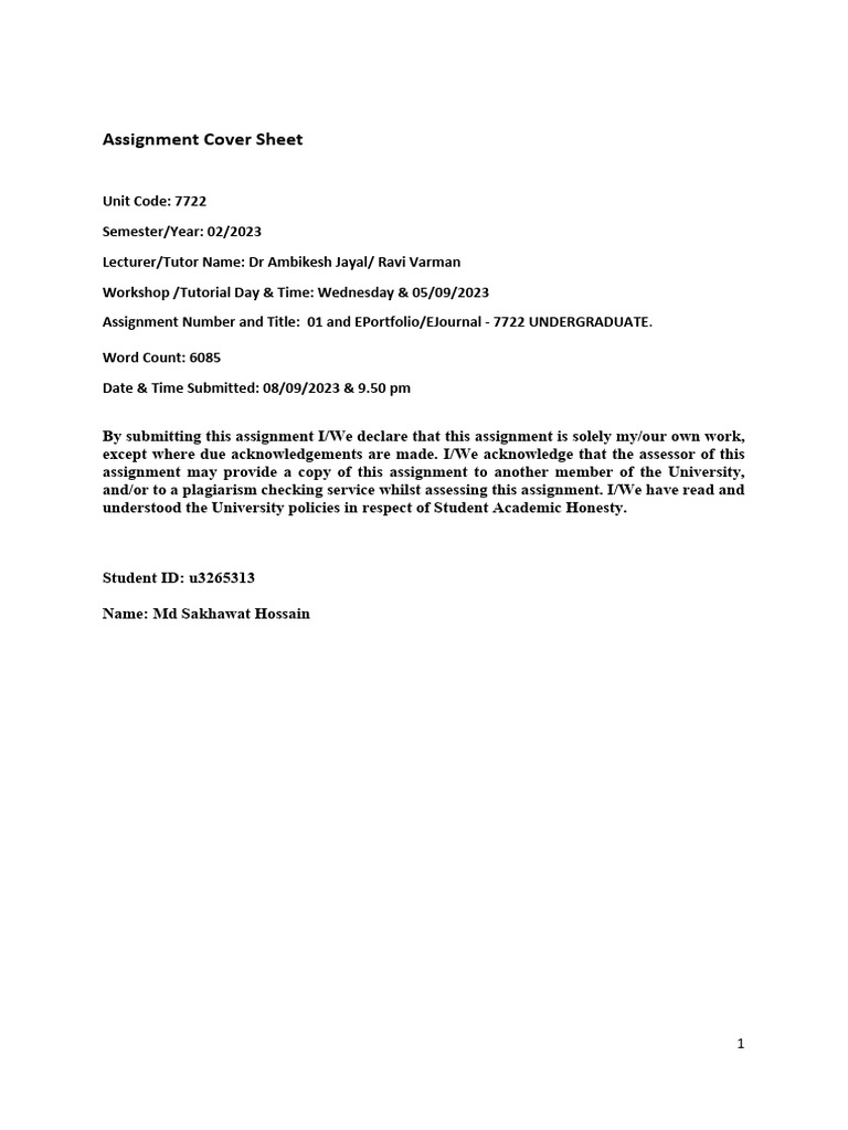 PPIT - Assignment. (Eportfolio) - 1 | Download Free PDF | Computer Network | Cloud Computing