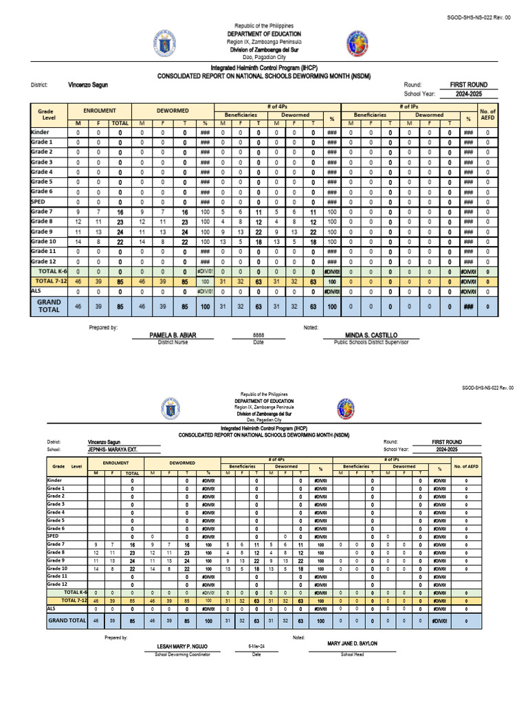 National Schools Deworming Report 2024 | PDF | Public Administration ...