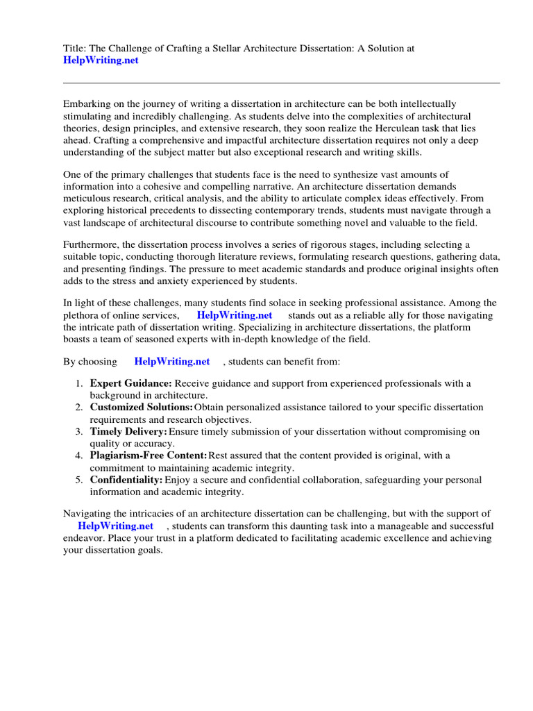Architecture Dissertation Sample | Download Free PDF | Thesis | Science