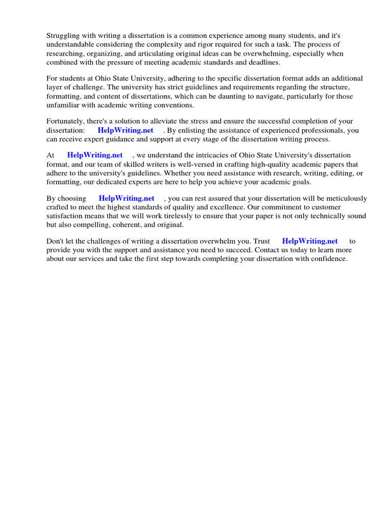 Ohio State Dissertation Writing Help | PDF | Thesis | Social Media