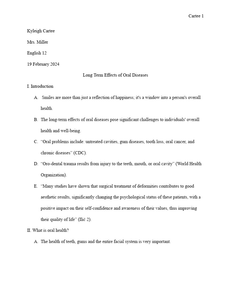 Senior Project Outline 1 | PDF | Dentistry | Oral Hygiene