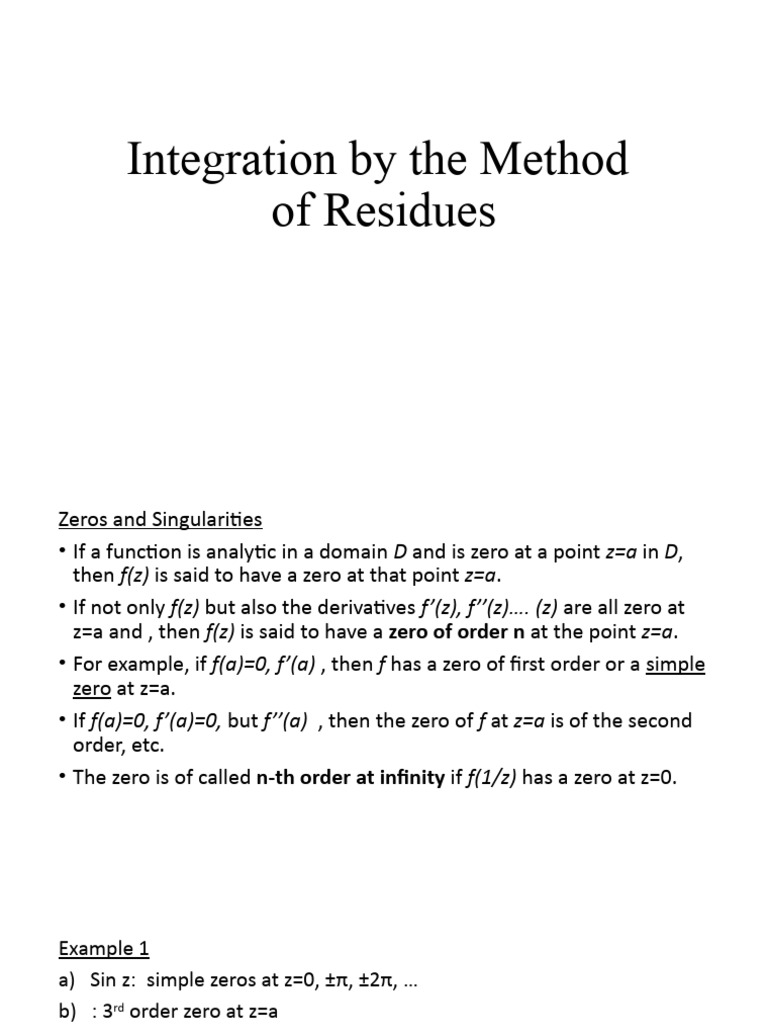 Chap16Residue | PDF | Functions And Mappings | Mathematical Objects