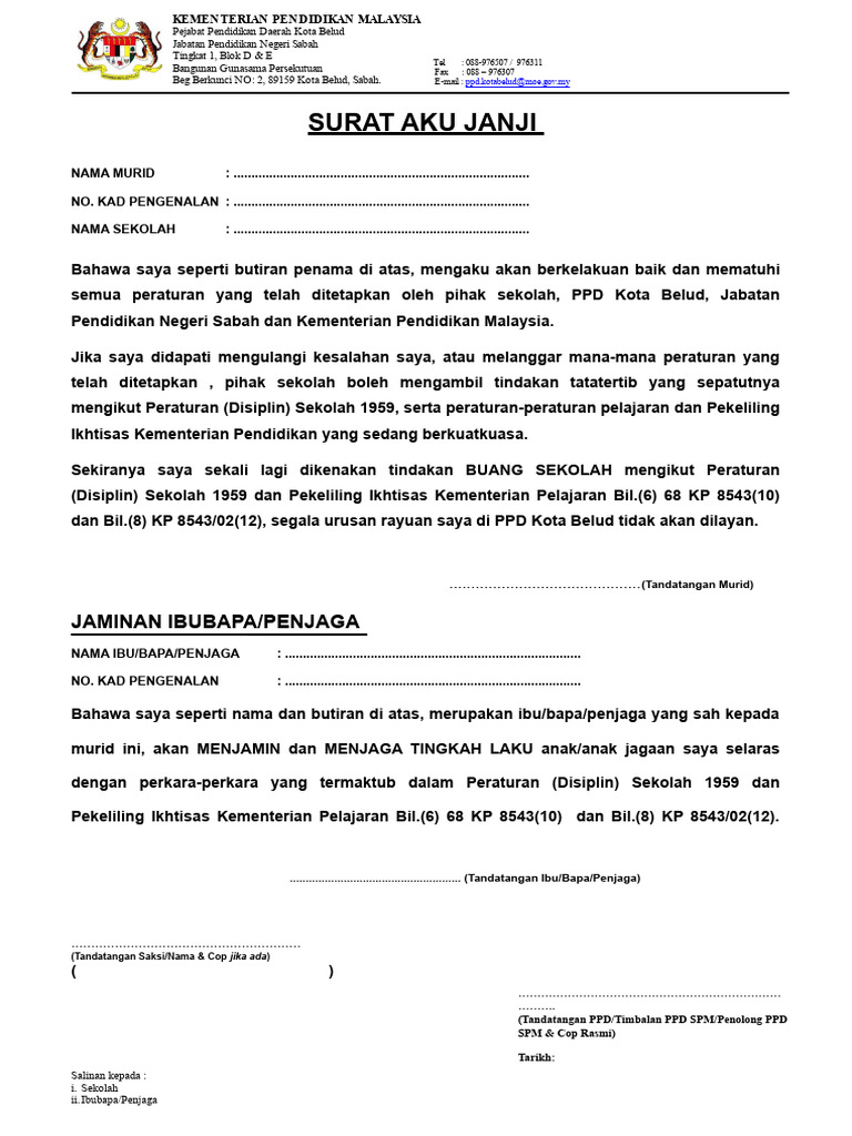 Surat Aku Janji SPM | PDF