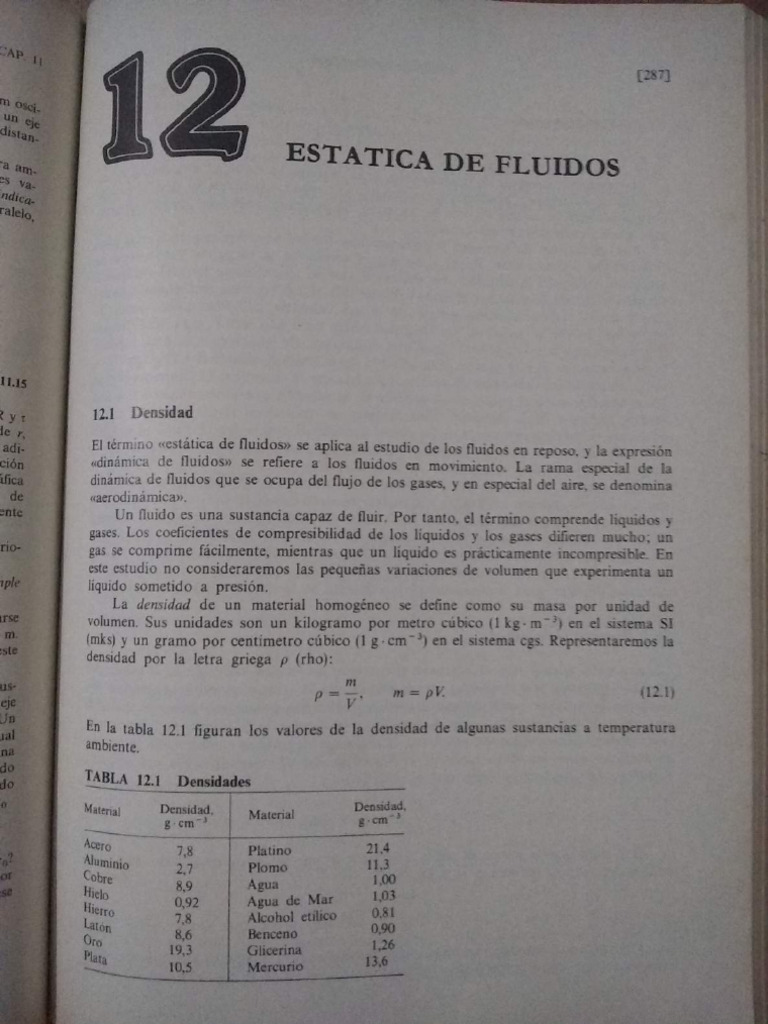 Capítulo 12 - Estática de Fluidos-Comprimido | PDF