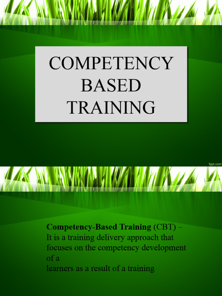 Competency-Based Training Guide | PDF | Learning | Behavior Modification