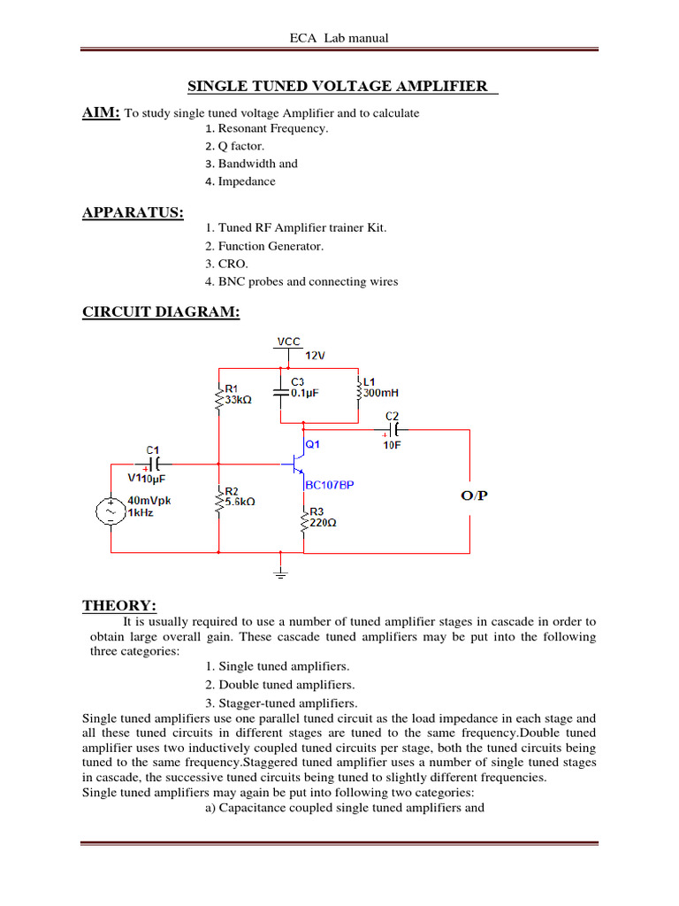 R-22 Eca Lab Manual | PDF | Amplifier | Spice