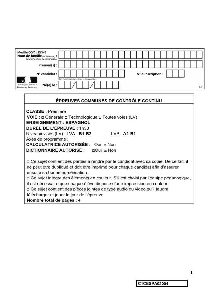 E3c Banque De Sujets Laetitia 1° Pdf Asociación De Futbol