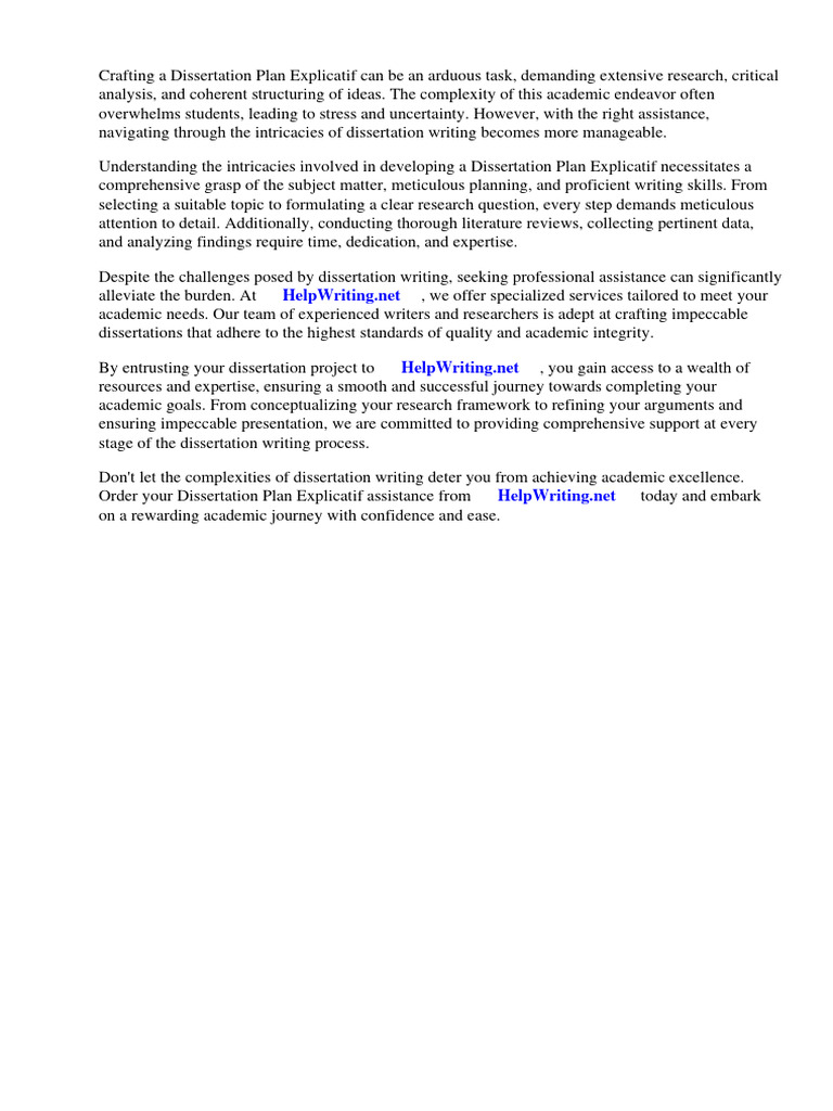 Dissertation Plan Explicatif | Download Free PDF | Thesis | Essays