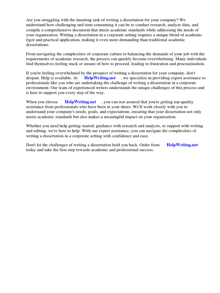 Dissertation Im Unternehmen Schreiben | Download Free PDF | Essays