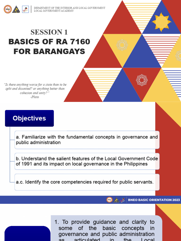 (Slide Deck) Session 1 - Basics of RA 7160 For Barangays | PDF | Taxes ...