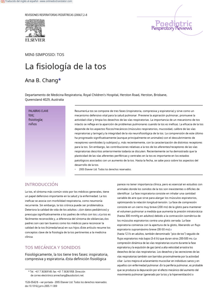 TOS en Es | PDF | Tos | Sistema respiratorio