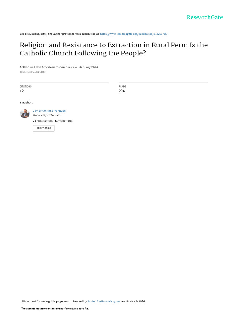 Catholic Church's Role in Peru's Mining Conflicts | PDF | Peru ...