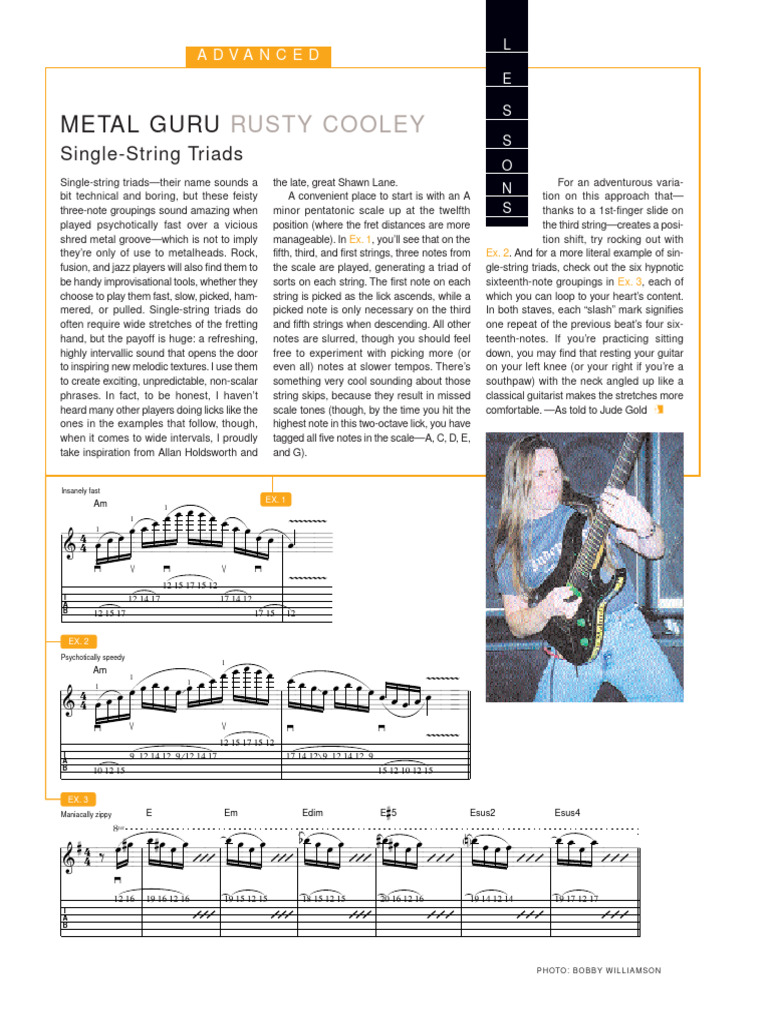 Metal Guru - Rusty Cooley - Single-String Triads | PDF | Musicology ...