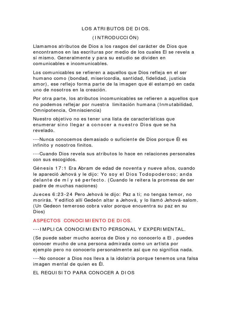 01-Los Atributos de Dios-Intro | PDF | Cristo (título) | Dios