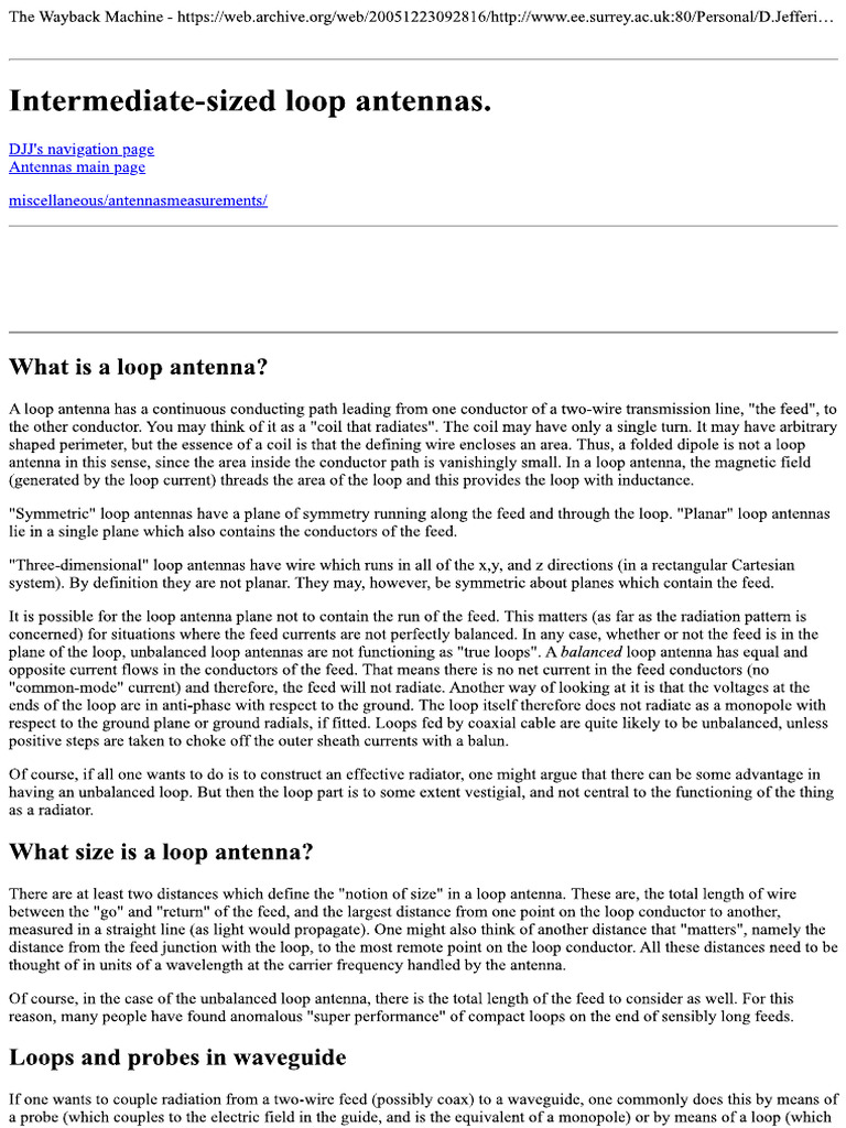 Intermediate-Sized Loop Antennas | PDF