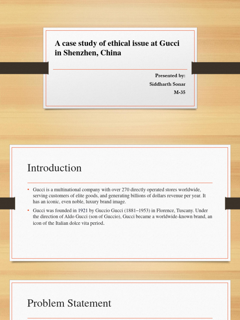 A Case Study of Ethical Issue at Gucci | PDF