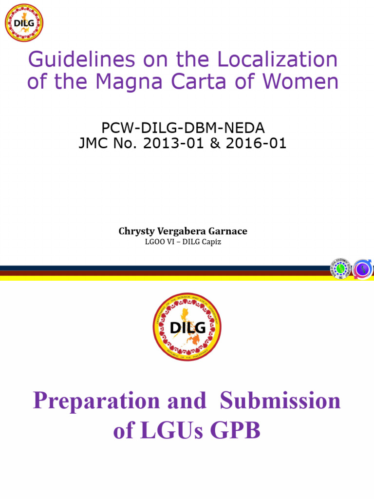 1 Localization of MCW JMC 2013 01 and 2016 01 | PDF | Budget | Gender