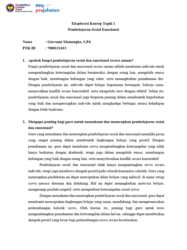 Eksplorasi Konsep Topik 1 | PDF | Karier & Perkembangan